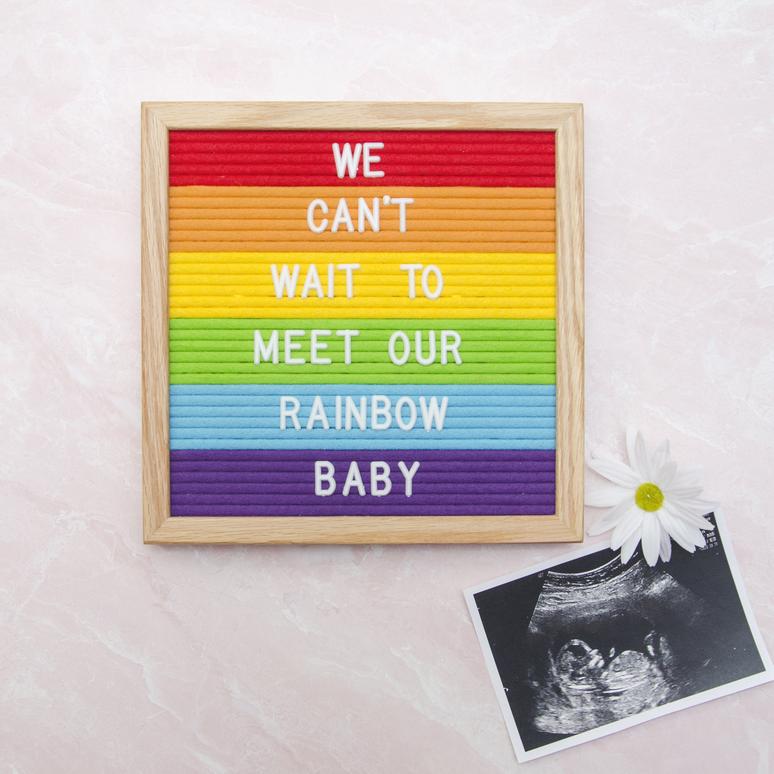 Premium Rainbow Felt Letter Board - 10x10 Inches