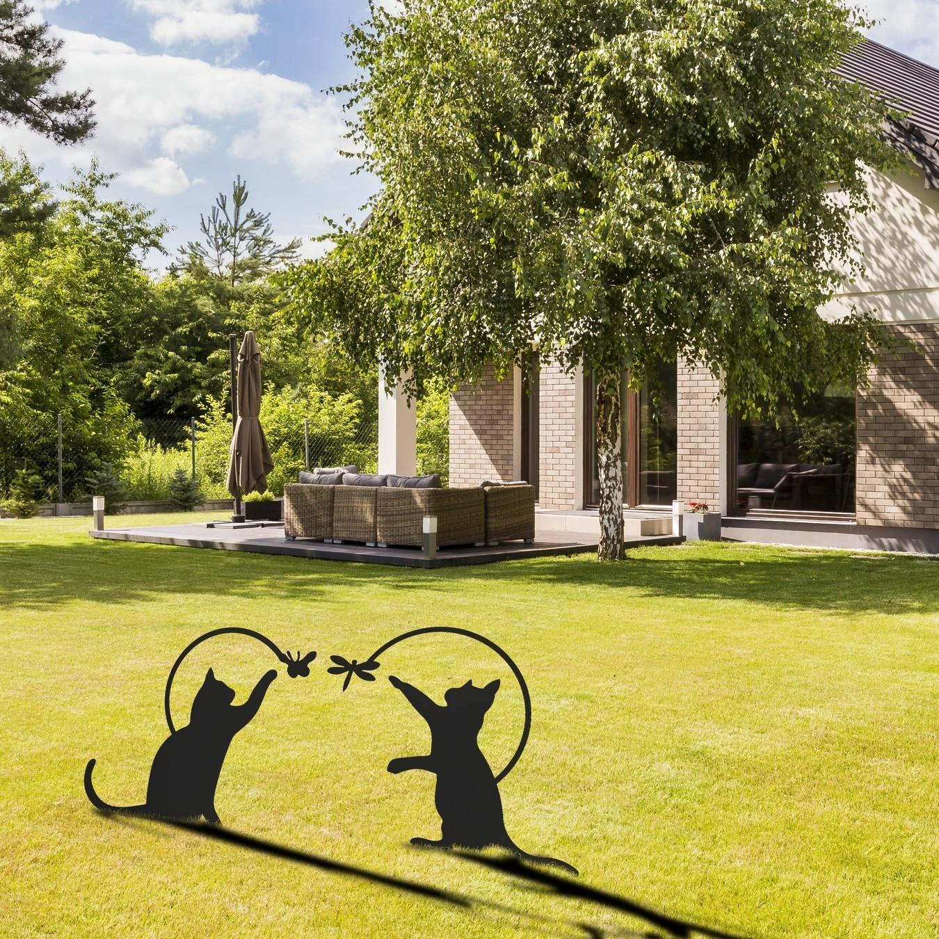 Playing Cats Garden Decor Set | Art on Steel