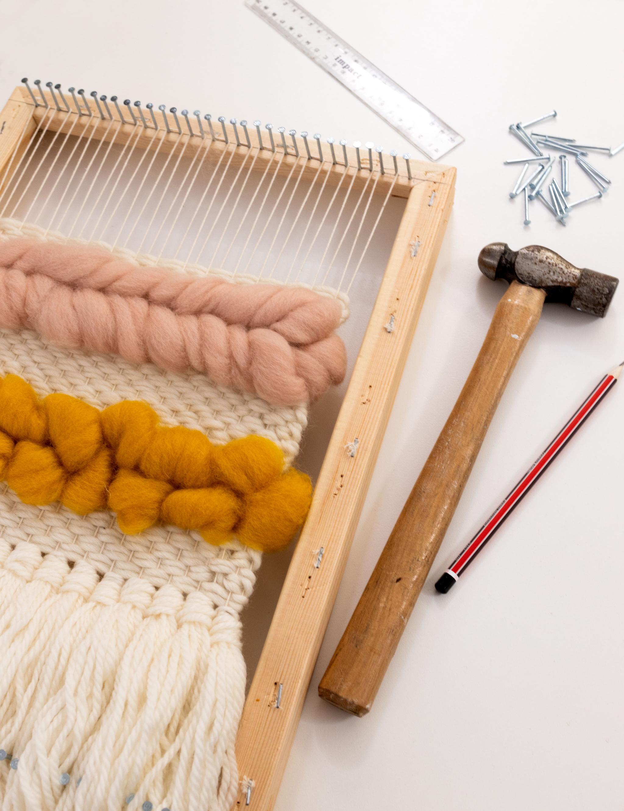 DIY Beginner Frame Loom for Weaving - an Easy Way to Make Your Own ...