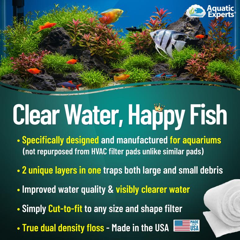 Aquarium Filter Floss for Fish Tank Filters - FilterFirst Pad - Media ...