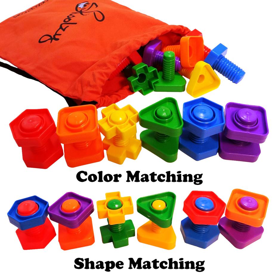 Jumbo Nuts and Bolts for Toddlers 24 Piece | Kids Nuts and Bolts | Tod ...