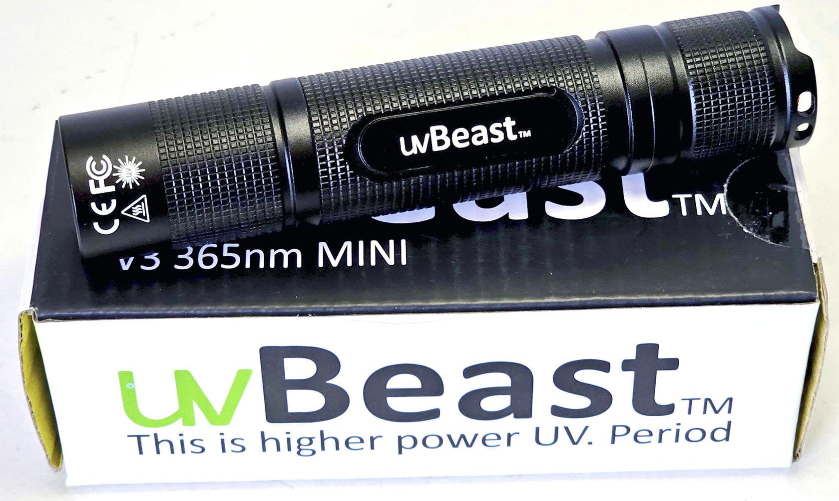 uvBeast Black Light UV Flashlight V3 365nm MINI - FILTERED Ultraviolet