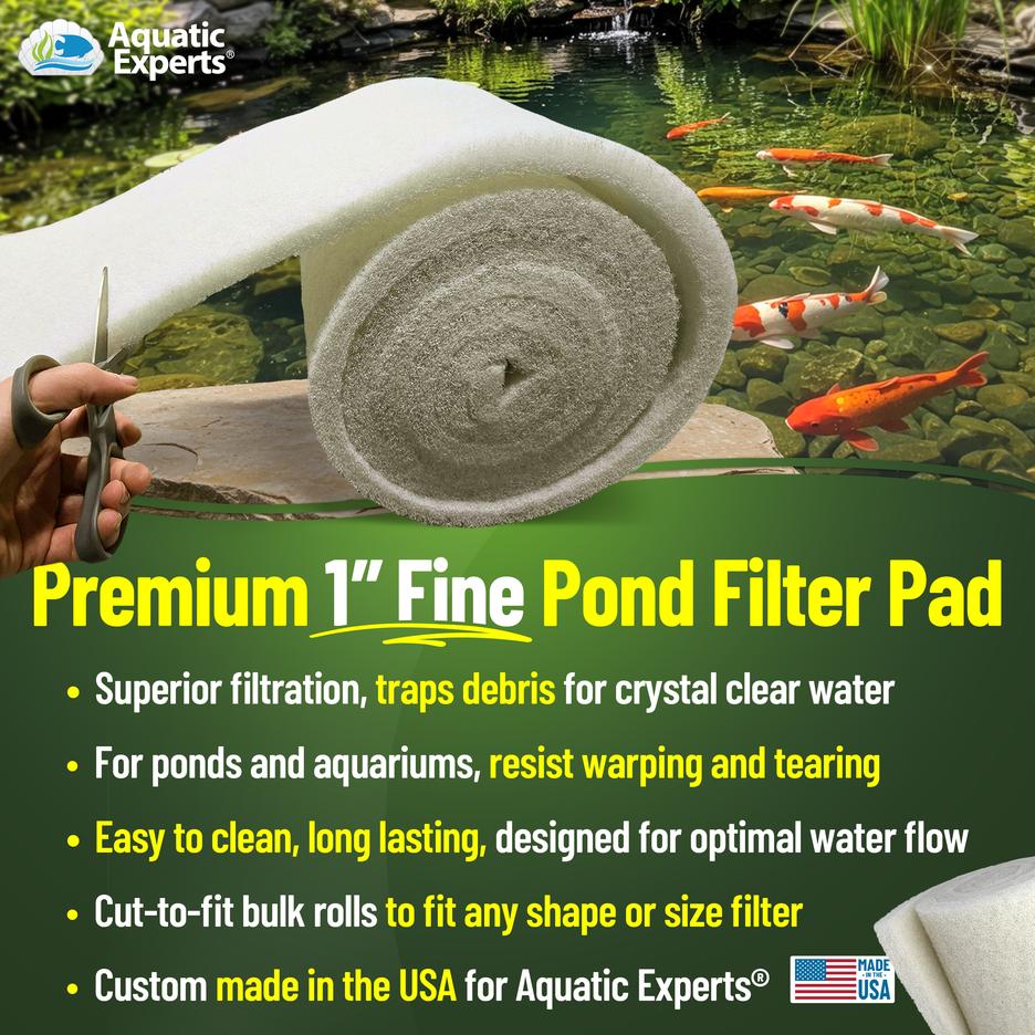 Classic Koi Pond Filter Pad FINE - White Bulk Roll Filter Media, Ultra ...