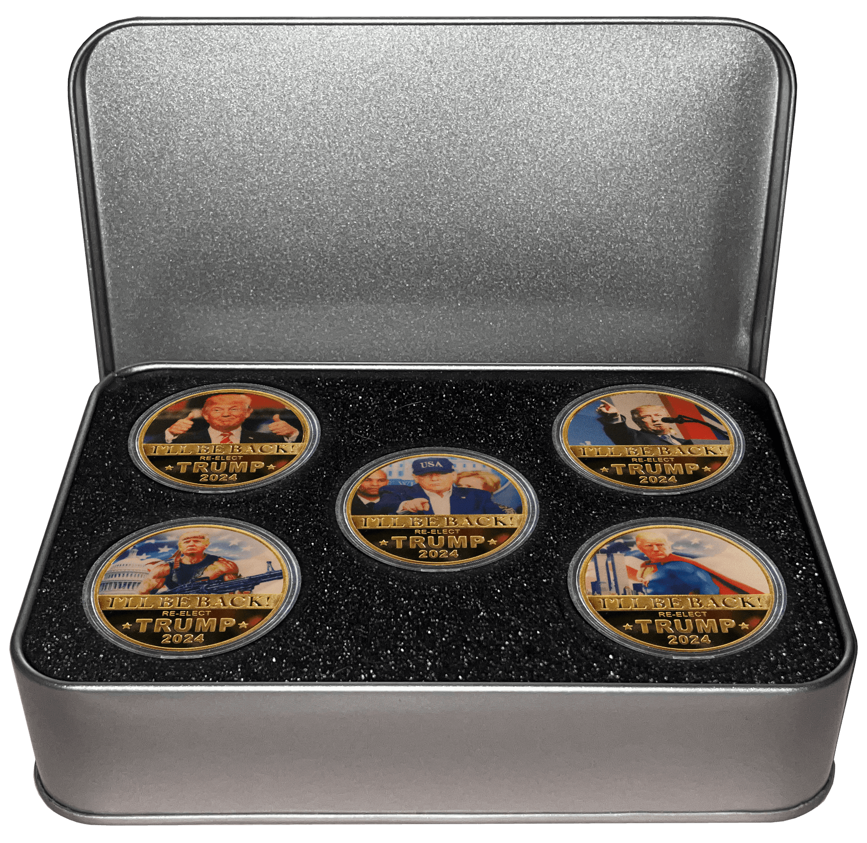 Trump 2024 - Collectible Gold 5 Coin Set