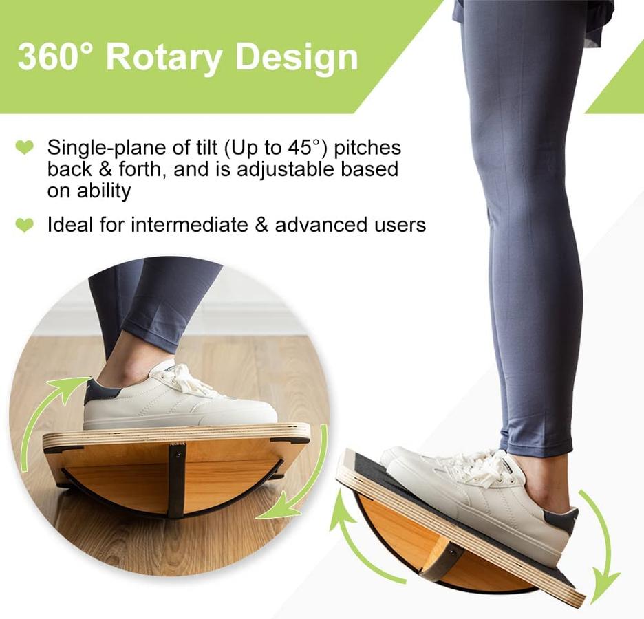 StrongTek Professional Wooden Balance Board, Advanced Rocker Board