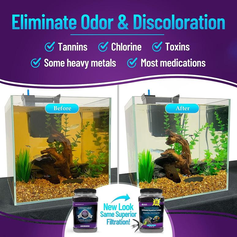 Premium Activated Carbon - Aquarium Filter Charcoal Media - Removes Wa ...