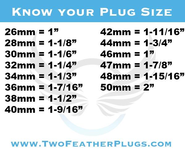 Ear Gauge Size Chart – Two Feather Plugs