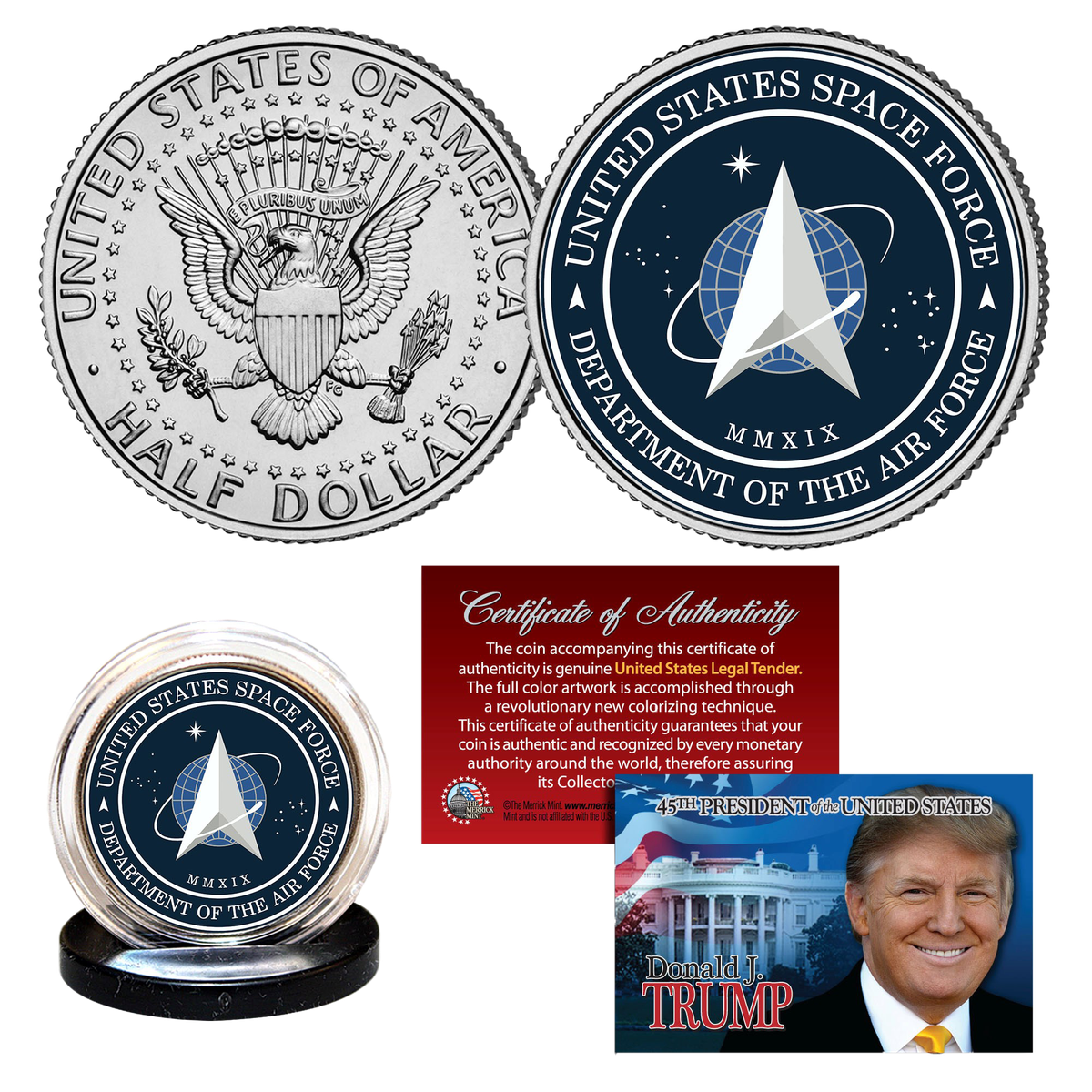 Trump 'Space Force' Coin (JFK Half Dollar)