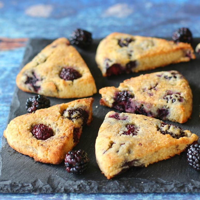 Carb-Conscious Paleo Blackberry Scones - Wellness Bakeries