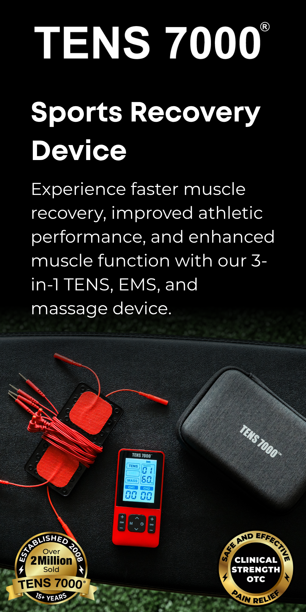 TENS 7000 Sport Recovery TENS Unit with TENS, EMS, & Massage