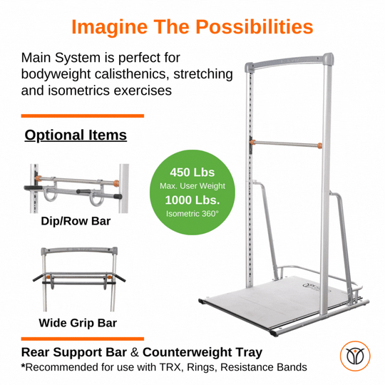 Ultimate FREESTANDING Gym Adjustable Pull Up Bar Dip Station