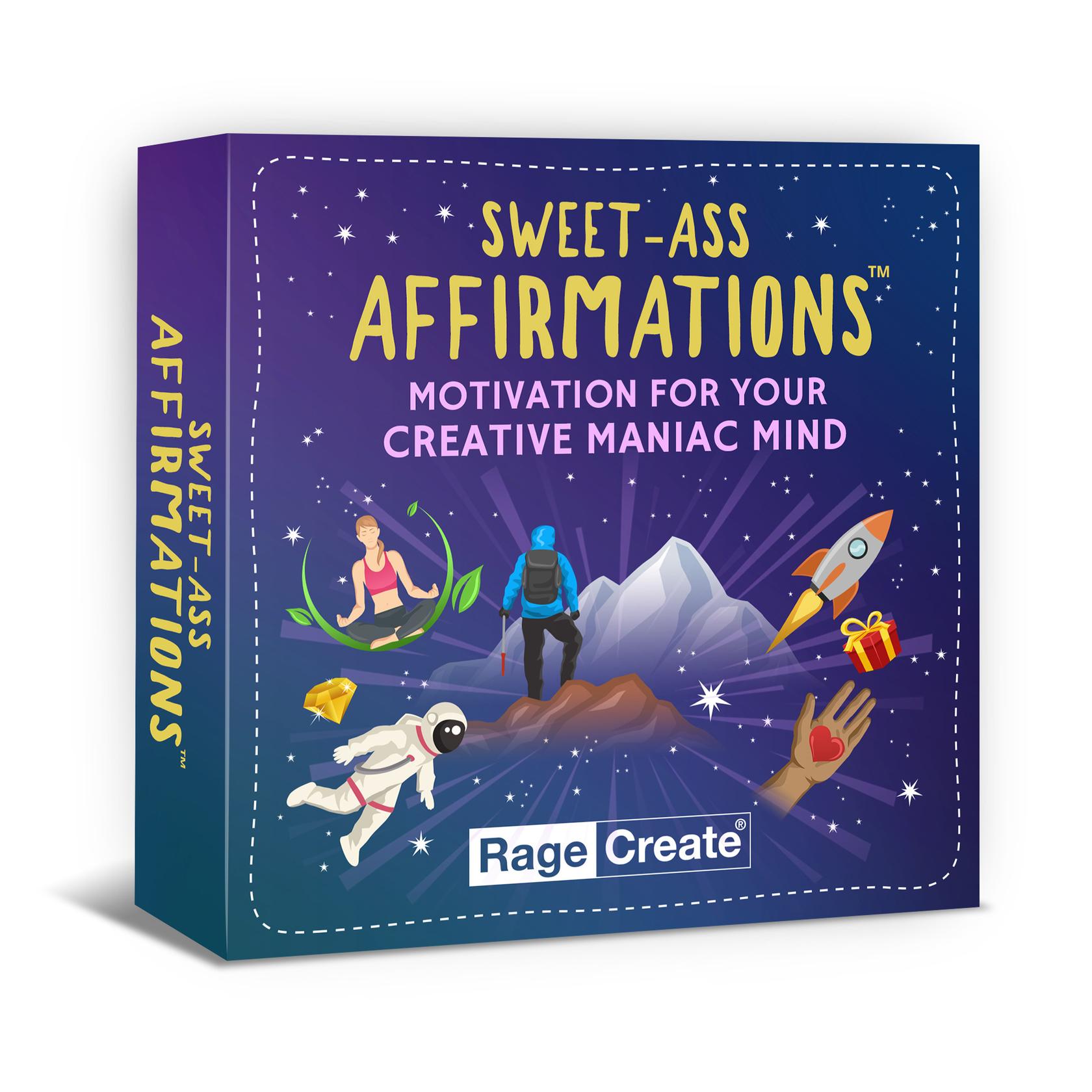 Sweet-Ass Affirmations Deck | 60 Bold Affirmation Cards for Creative Maniacs