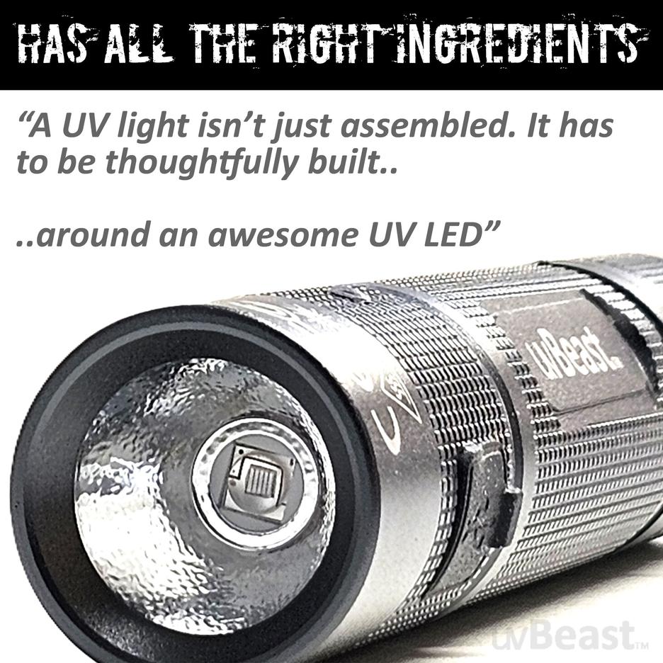uvBeast New V3 MINI 385-395nm - Black Light UV Flashlight – Rechargeab