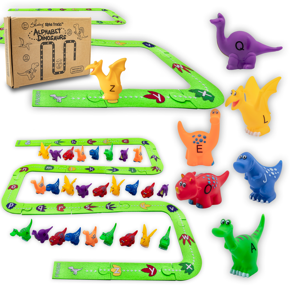 Alpha Tracks Dinosaur Uppercase Lowercase Alphabet Matching Game for A ...