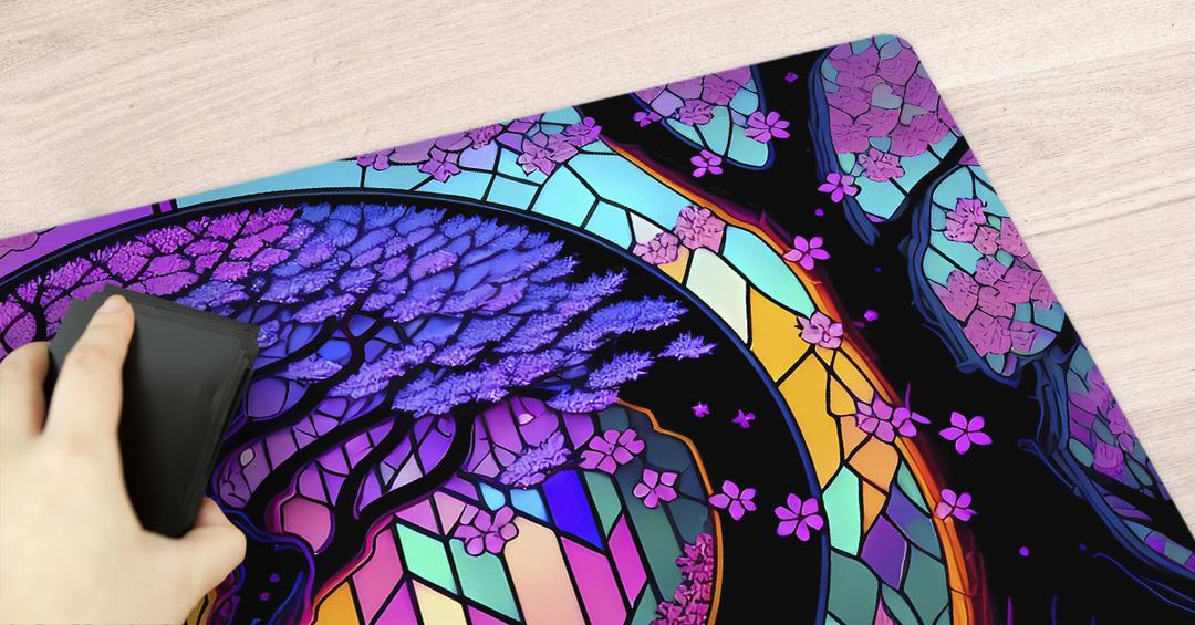 Stained Glass Cherry Blossom Playmat