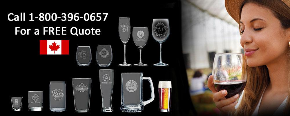 Logo Engraved Personalized Glassware for Restaurants & Bars in Canada