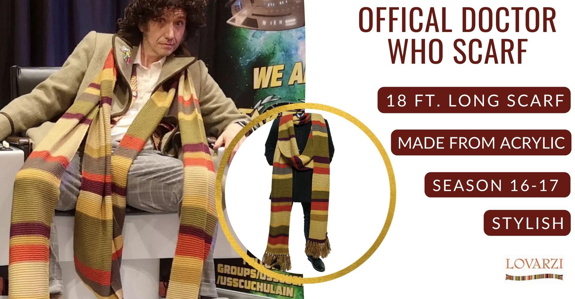 Doctor Who (Tom Baker) Scarf Season 16 -17 - Buy Official 18 ft Long ...