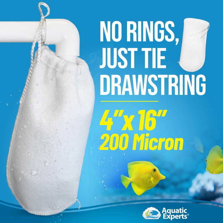 Aquatic Experts Drawstring Filter Sock 200 Micron for Saltwater & Reef