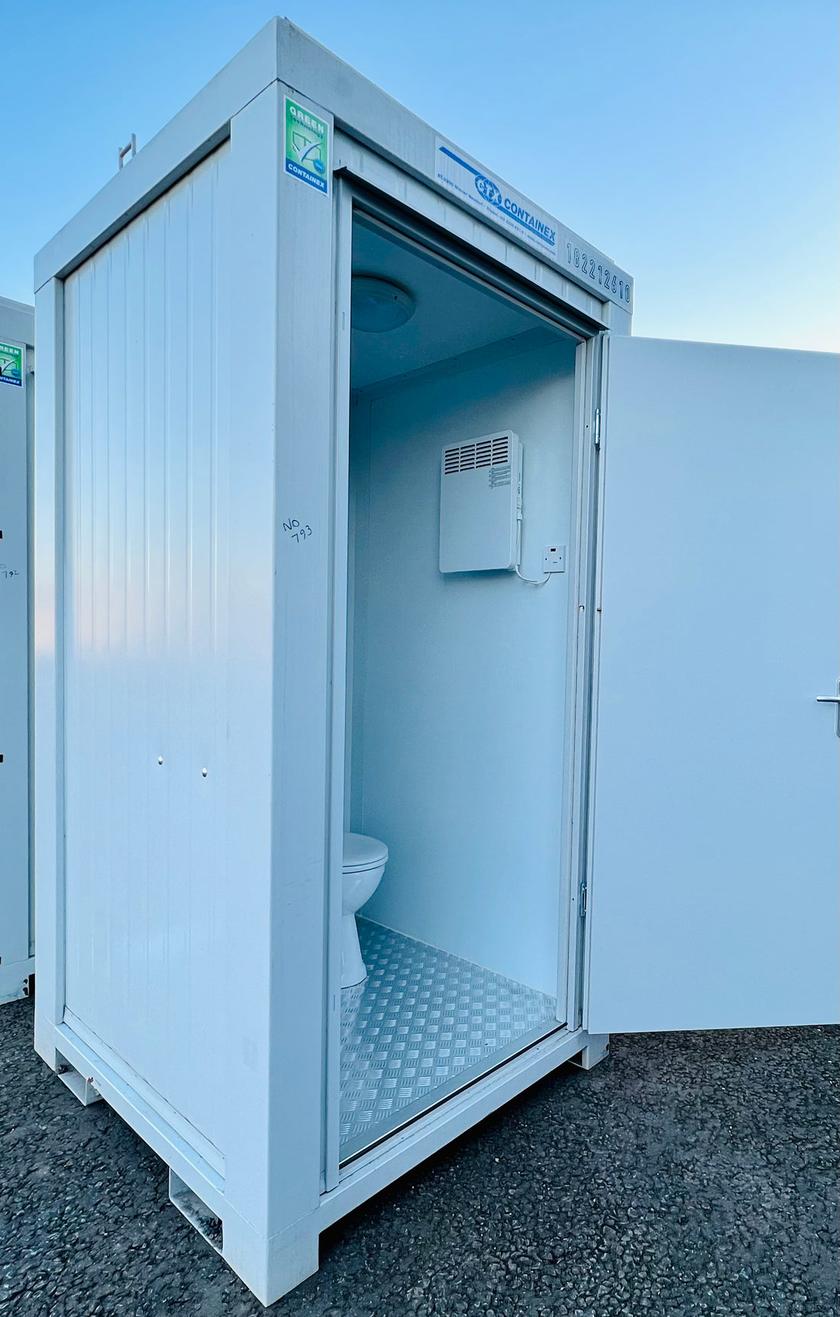 New Single Toilet Block | 5x5ft | WC | Containex Toilet Blocks | Light
