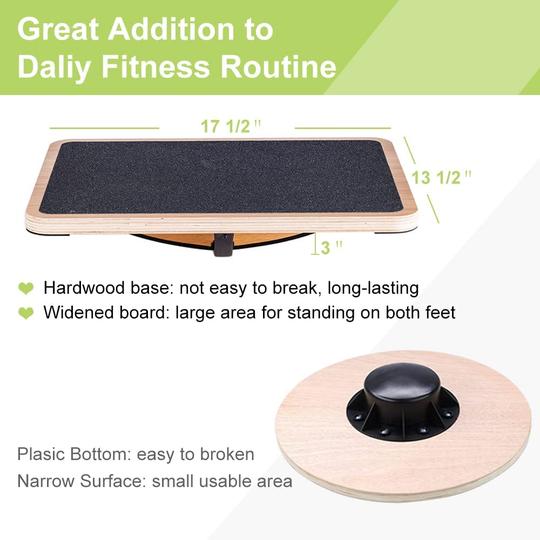 StrongTek Professional Wooden Balance Board, Advanced Rocker Board
