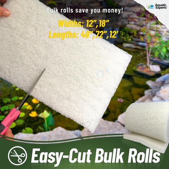 Classic Koi Pond Filter Pad FINE - White Bulk Roll Filter Media, Ultra ...