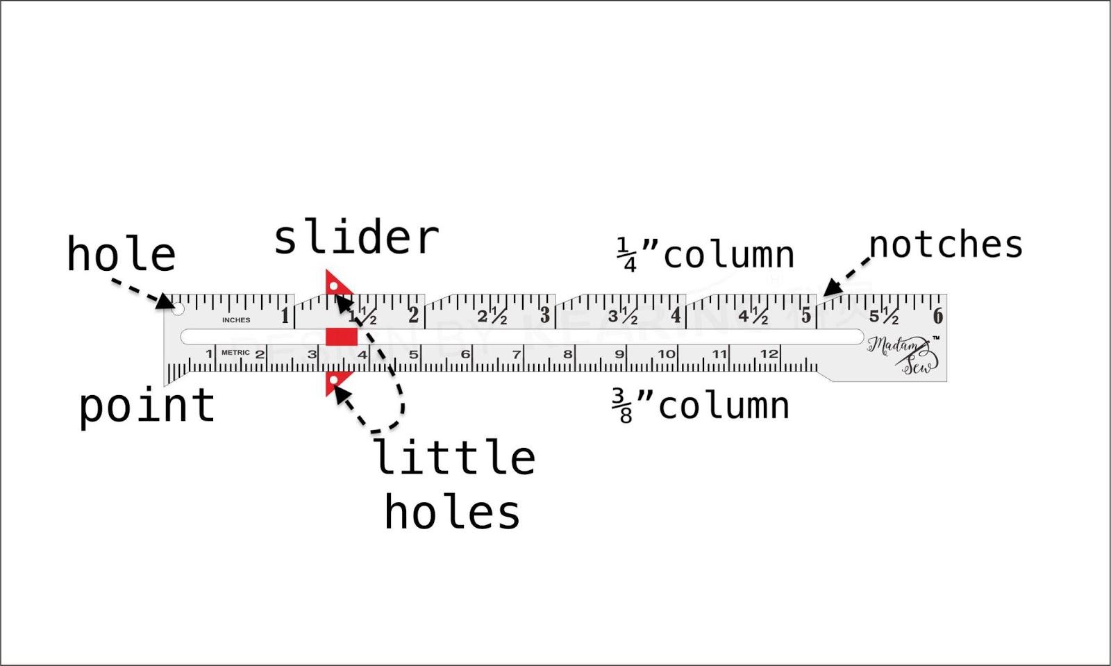 Sliding Measuring Gauge Instruction Manual | MadamSew
