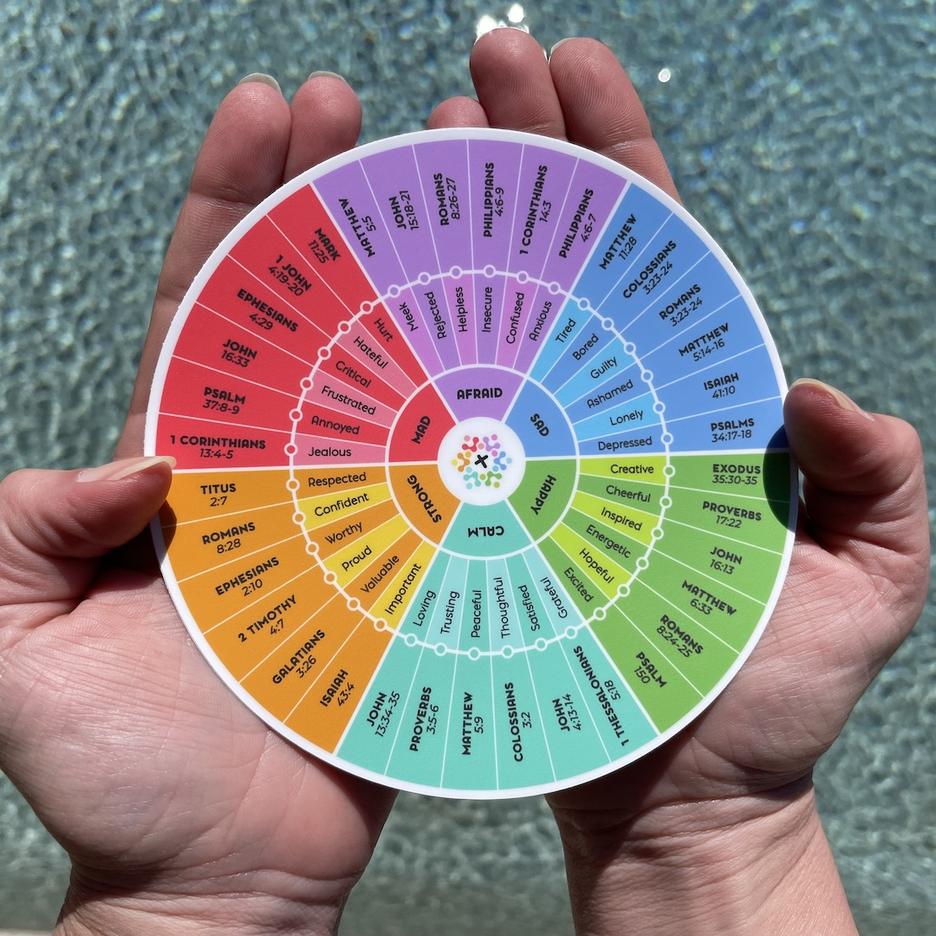 Peel & Stick Emotion Wheel [Jumbo Size-5 Inch Circle]