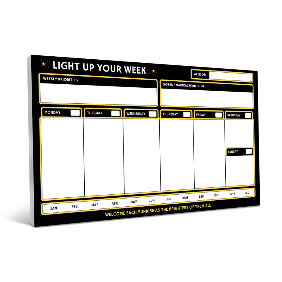 Weekly Planner Notepad | Light Up Your Week Productivity Pad