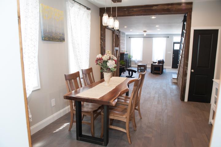 South Philly Row Home | Rustic Red Door | Customer Homes