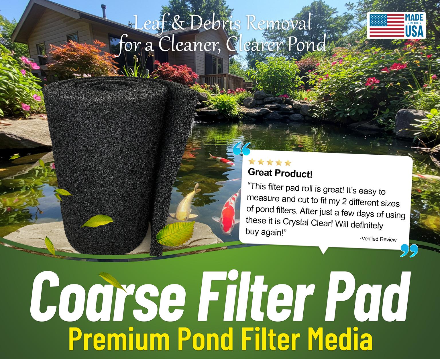 Koi Pond Coarse Filter Pad Black Bulk Roll – Durable Media | Aquatic E ...