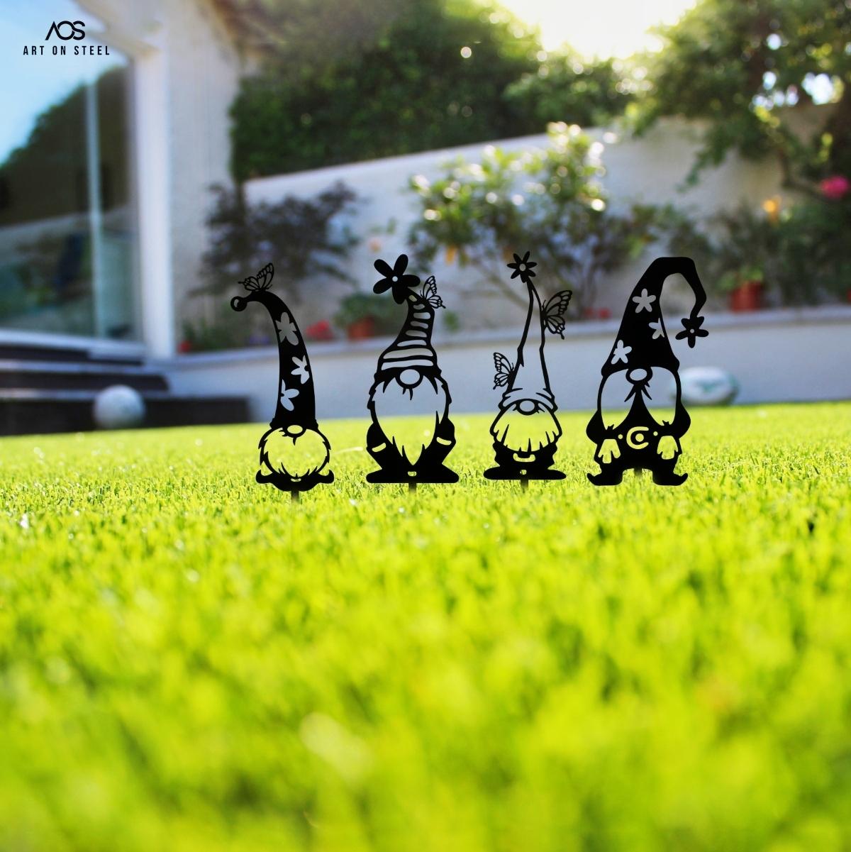 4 Garden Gnomes - Garden Decor | Art on Steel