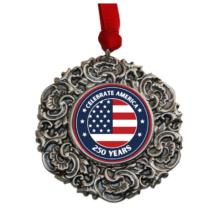 250th Anniversary of America Patriotic Christmas Ornament | Made in US