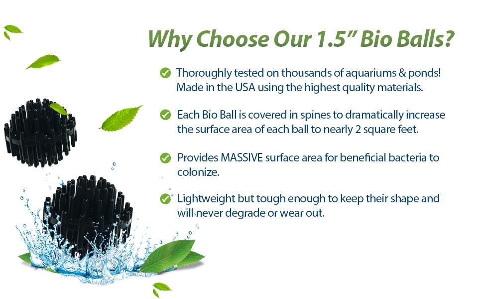 Bio Balls Filter Media - 1.5 Inch Large Bio Ball for Pond Filter - Per ...