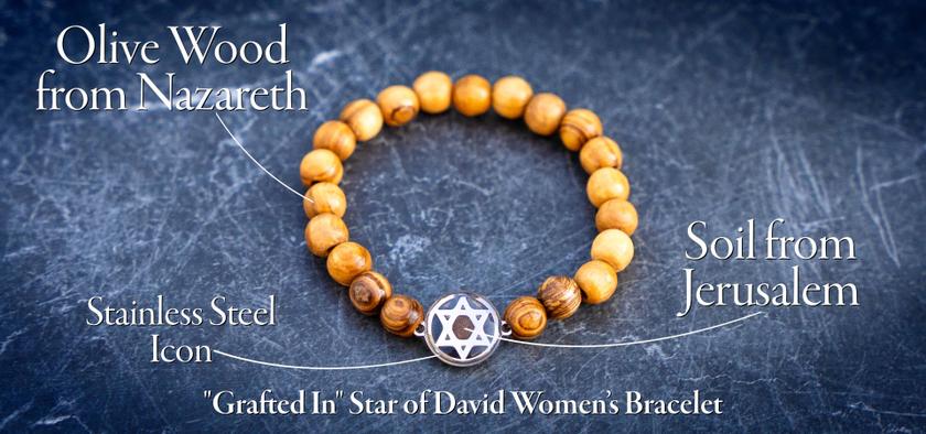 "Grafted In" Star of David Women's Bracelet - Made with Jerusalem Soil ...