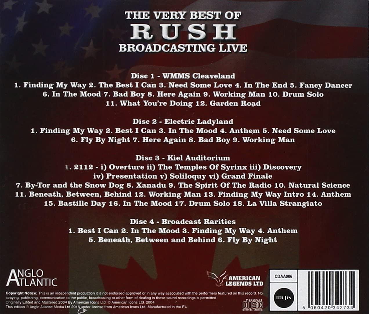 The Very Best of Rush - Broadcasting Live - 4 CD Set