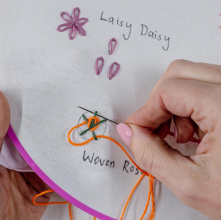 Woven Rose - Learn how to do this Modern Embroidery Technique - Clever ...