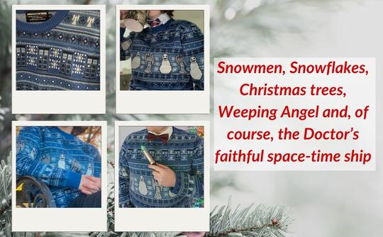 Doctor Who Christmas Jumper - TARDIS, Weeping Angels & Snowmen Sweater ...