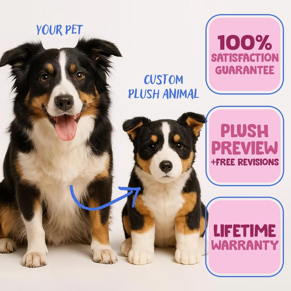 Custom Stuffed Animal of Your Pet | Handmade Plush From Photos