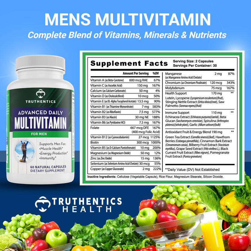 Mens Multivitamin plus Omega-3 Fish Oil Bundle | Truthentics