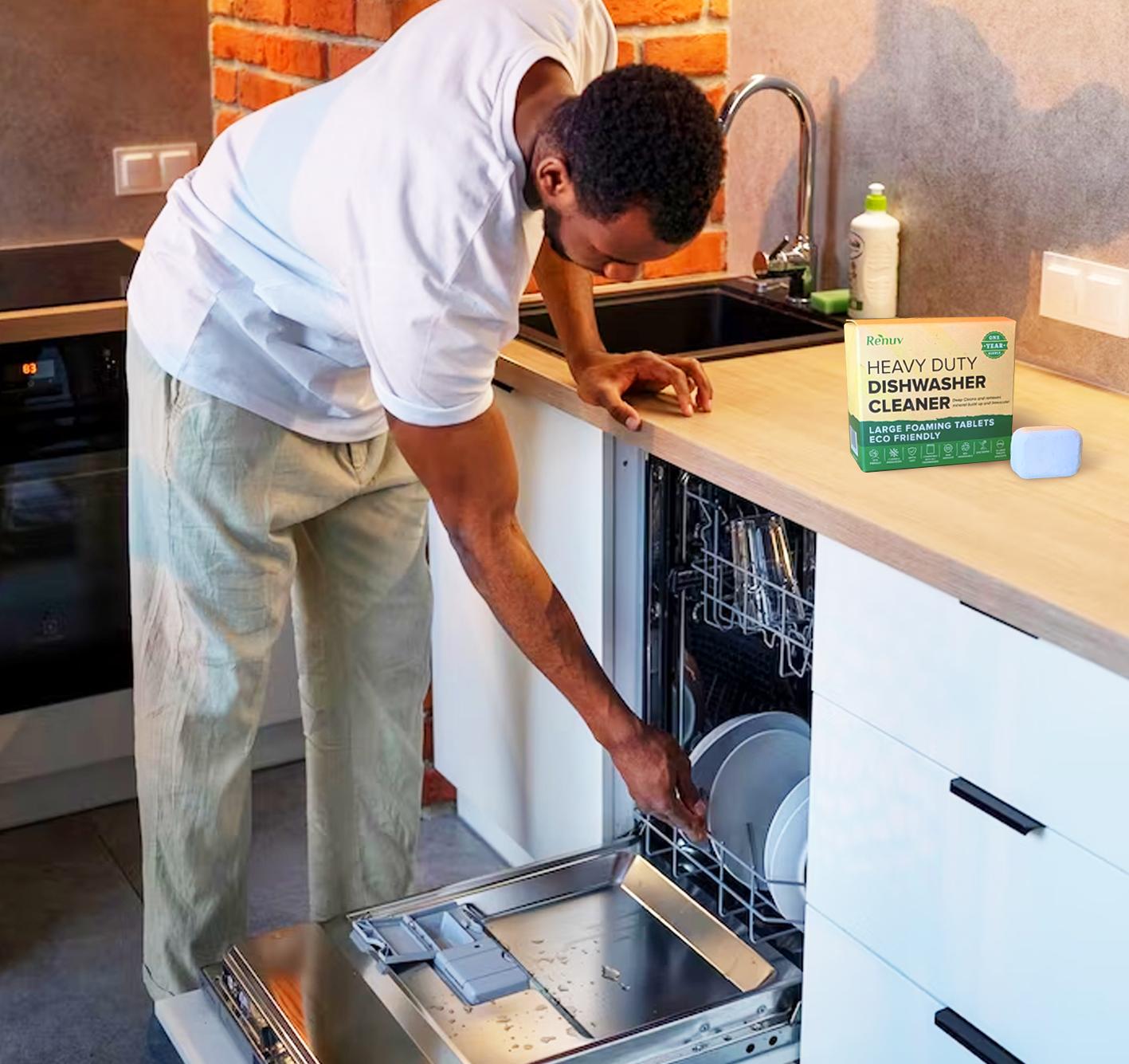 Dishwasher Cleaner and Deodorizer Tablets, Heavy Duty Deep Cleaning De