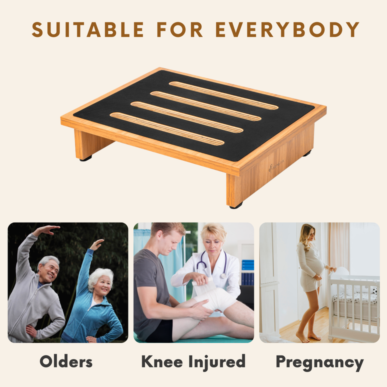 StrongTek Adult One Step Stool, Portable, Non-Slip Single Wooden Riser