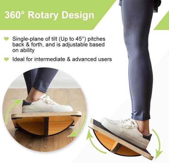 StrongTek Professional Wooden Balance Board, Advanced Rocker Board