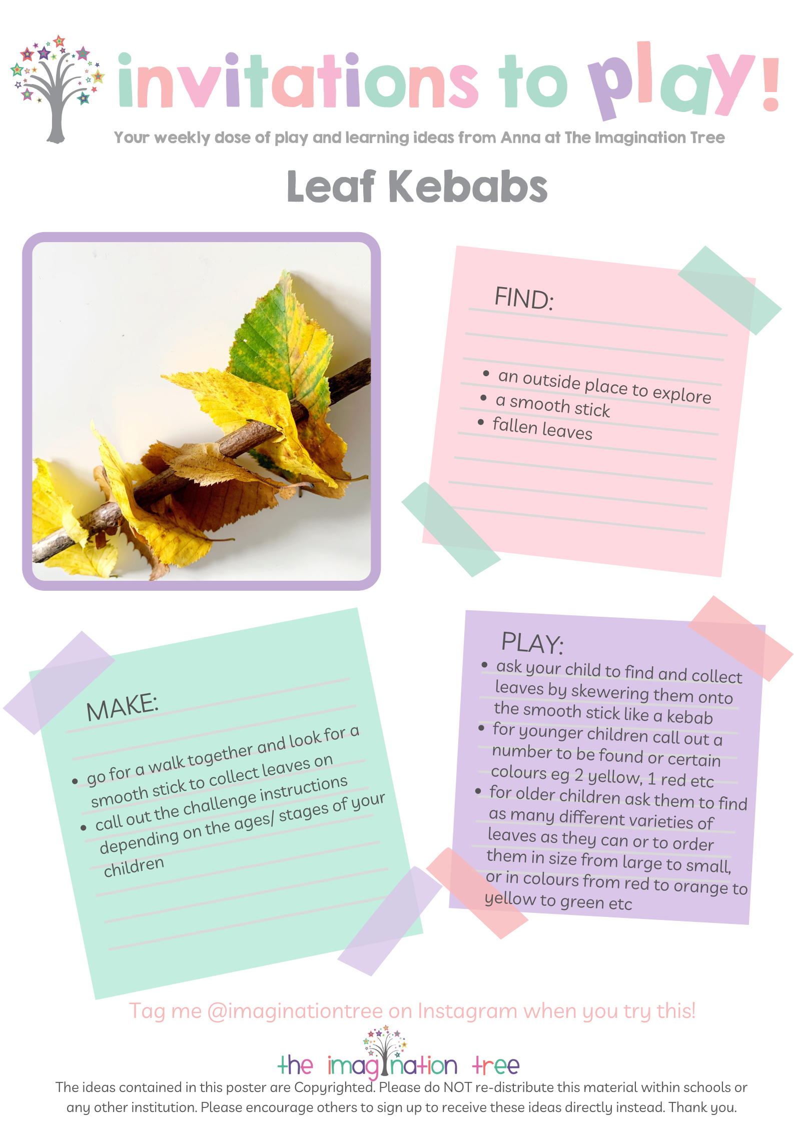 Invitations to Play | Leaf Kebabs – The Imagination Tree Store