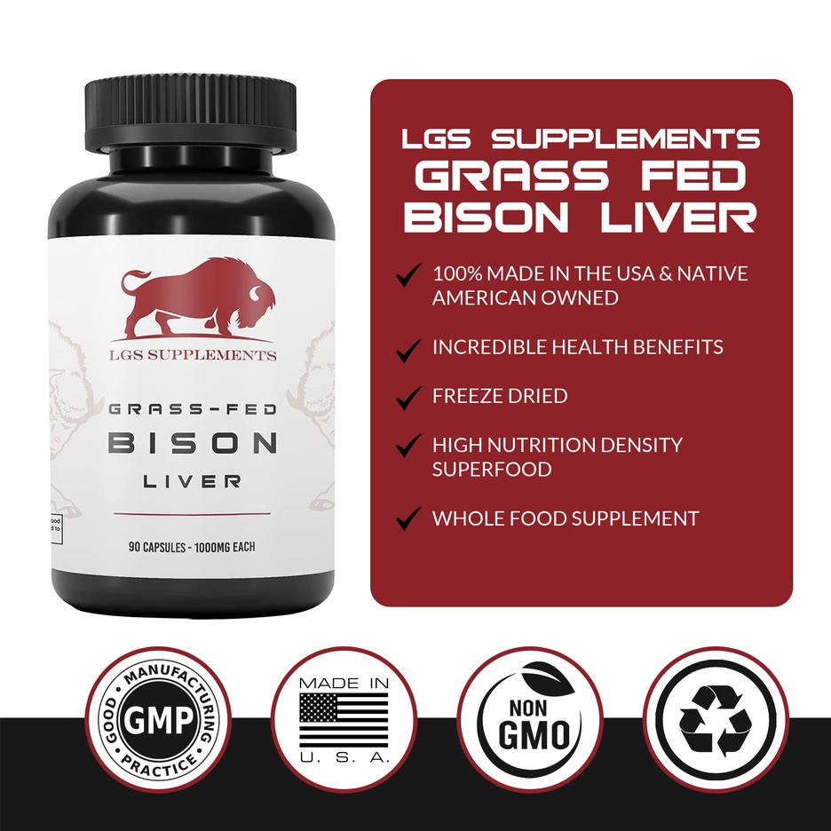 LGS Supplements Bison Liver Capsules 1000mg