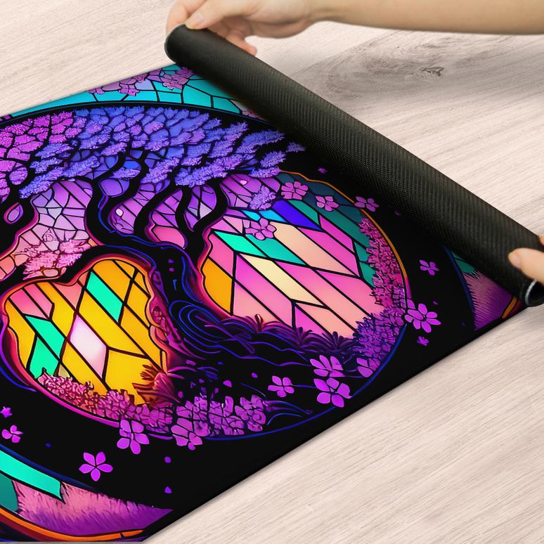 Stained Glass Cherry Blossom Playmat