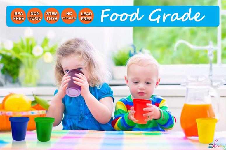 6 Rainbow Color Matching Cups for Toddlers & Color Sorting Toys for ...