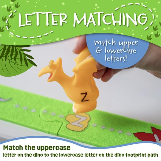 Alpha Tracks Dinosaur Uppercase Lowercase Alphabet Matching Game for A – Skoolzy