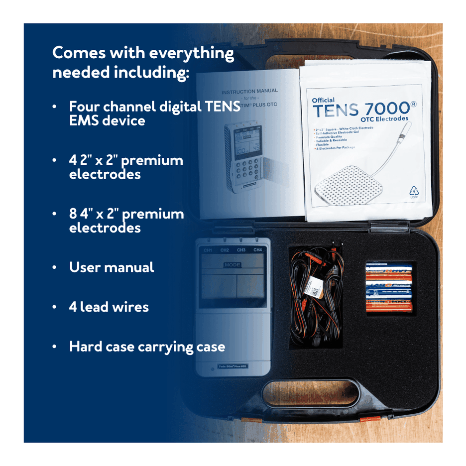 Twin Stim TENS Unit and EMS Muscle Stimulator, 4 Channel – TENS 7000