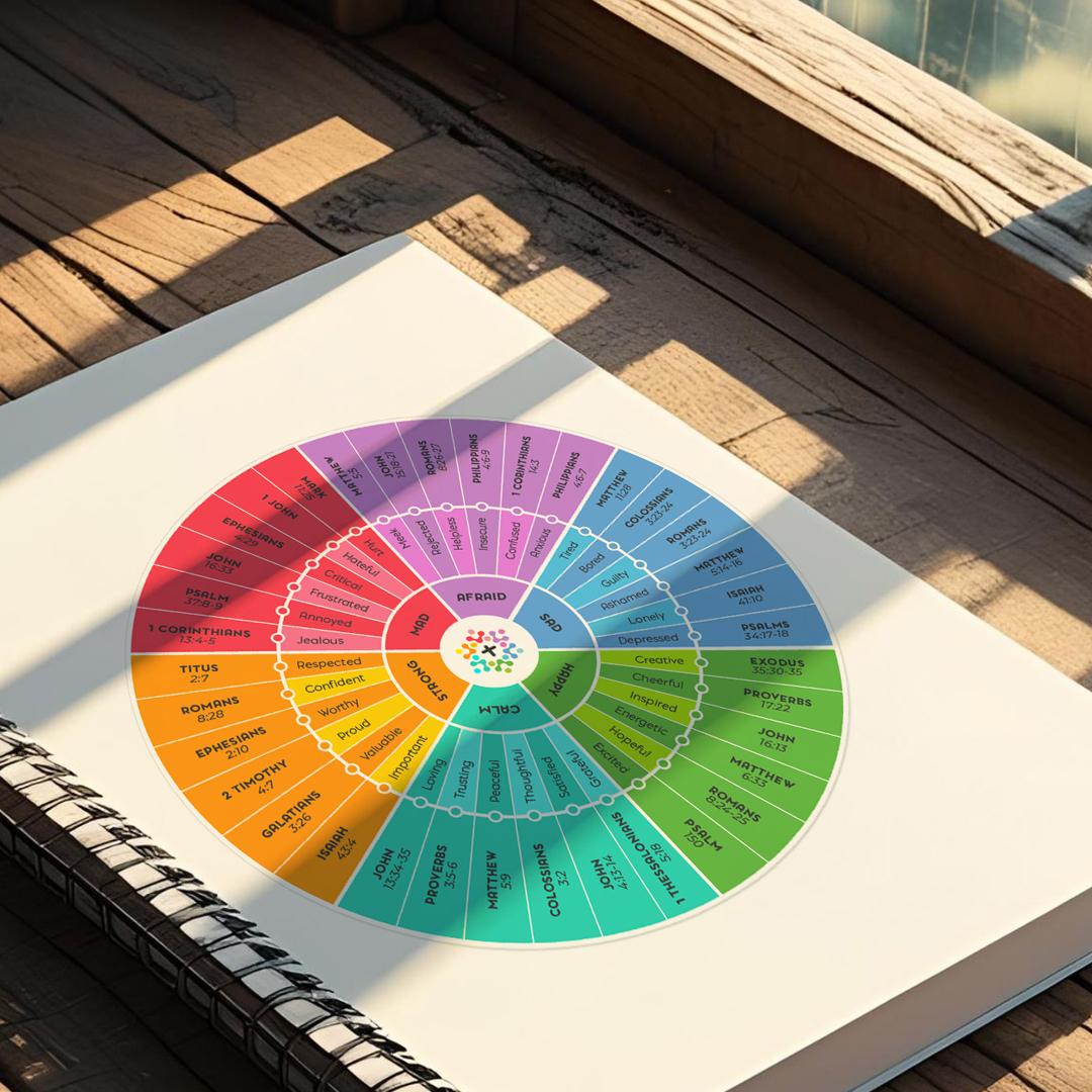 Peel & Stick Emotion Wheel [Jumbo Size-5 Inch Circle]