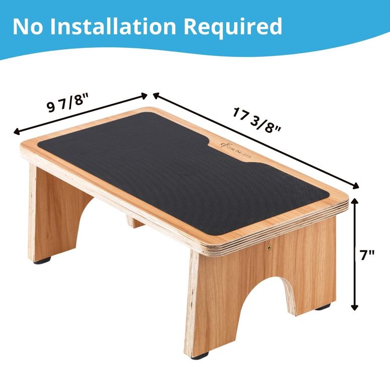 StrongTek Wooden Portable One Step Stool, Foot Step Stool for Home